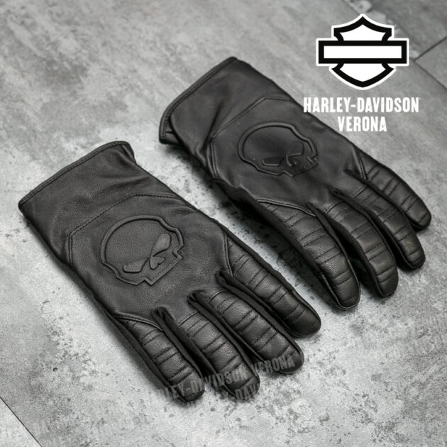 Harley-Davidson® leather gloves with Willie G Skull graphic | 97109-25VM