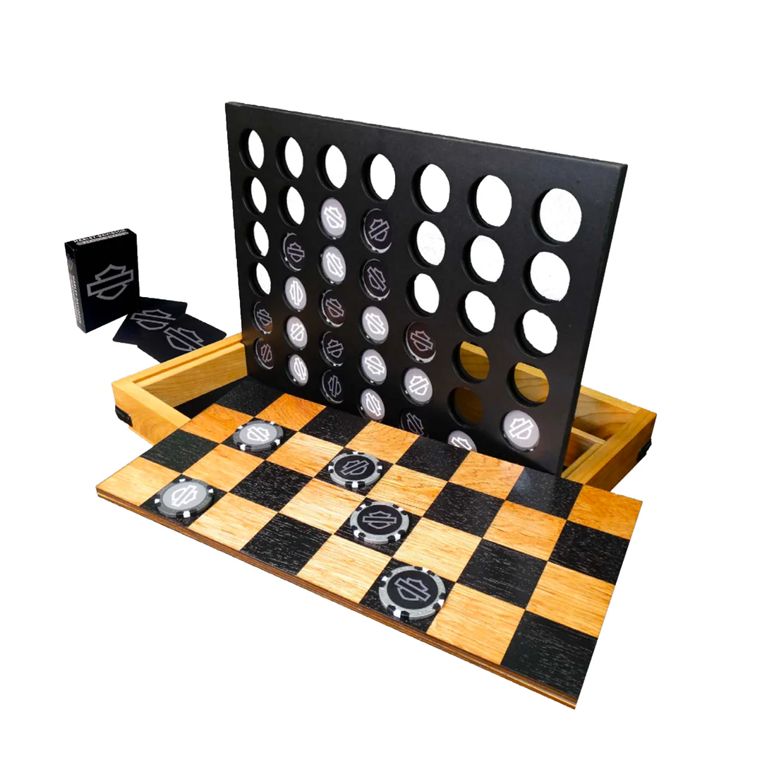 3-in-1 HD® Deluxe Checkers / Playing Cards / Fours Across Game Set | 66937